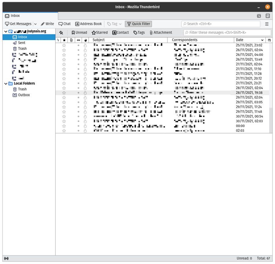 Mailbox in Thunderbird - ULYSSIS documentation